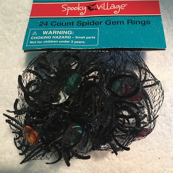 Party Supplies | Nwt Spooky Village Spider Gem Rings Halloween | Poshmark